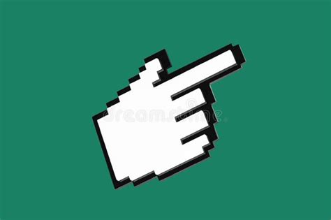 white pointer cursor shape isolated on green stock image image of