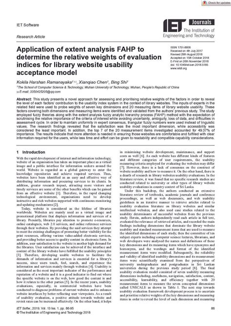 Application Of Extent Analysis Fahp To Determine The Relative Weights