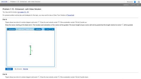 Solved Figure Shows Two Dots Of A Motion Diagram And Vector