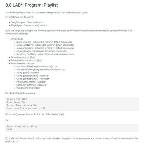 Solved 88 Lab Program Playlist You Will Be Building A