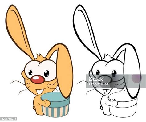 당신을 위한 귀여운 만화 캐릭터 토끼의 벡터 일러스트 레이션 디자인 및 컴퓨터 게임 색칠하기 책 윤곽선 세트 기이함에 대한 스톡 벡터 아트 및 기타 이미지 Istock