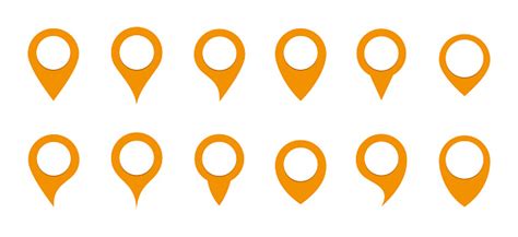 Pointer Map Vector Isolated Collection Of Map Pointers Gps Location Symbol Orange Location Pin