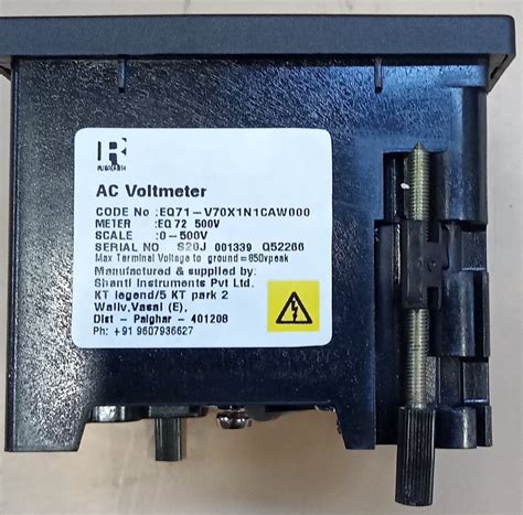 Rishabh Single Analog Moving Iron Ac Voltmeter Dimension 96 X 96 Mm 500v At ₹ 750 Piece In