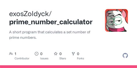 Github Exoszoldyckprimenumbercalculator A Short Program That