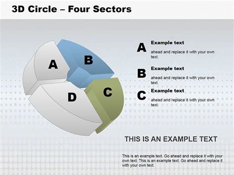 3d circle four sectors powerpoint charts