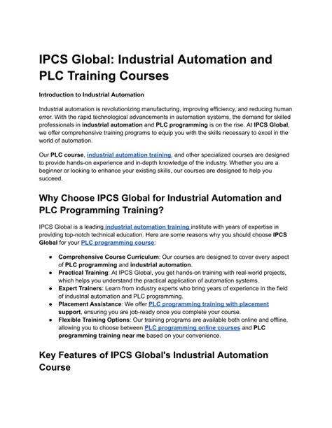 Ppt Ipcs Global Industrial Automation And Plc Training Courses Powerpoint Presentation Id