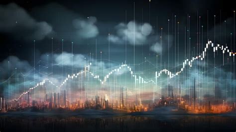 Creative Glowing Blurry Chart Background With Binary Code Stock And