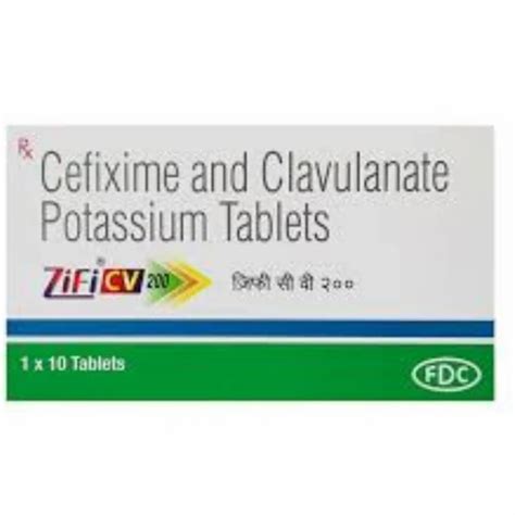 Zifi Cv 200mg Tablets Cefixime 200mg Clavulanic Acid 125mg At ₹ 320 Strip Zifi 200mg