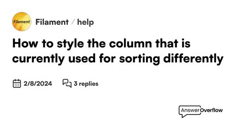 How To Style The Column That Is Currently Used For Sorting Differently