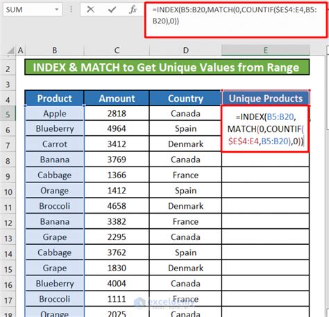 How To Get Unique Values From Range In Excel 8 Methods Exceldemy