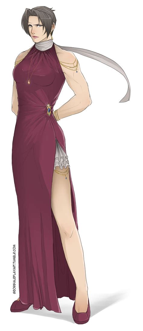 Ace Attorney Phoenix Wright Gender Swap Crossdressers Dressing Fan Art Pretty Cute Agree