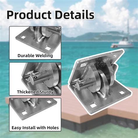 Galvanized Steel Floating Dock T Connector Hinge Male Female Dock Connector Stationary Dock Edge