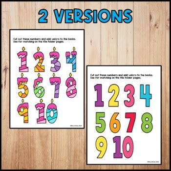 Counting To File Folder Activity Matching Numbers File Folder