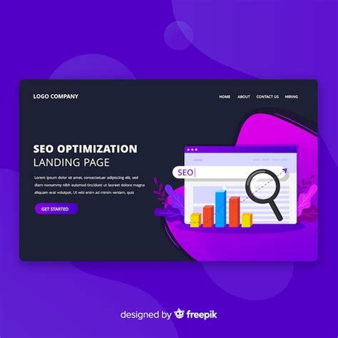 Seo 최적화 방문 페이지 디자인 무료 벡터
