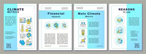 2d Climate Metrics Creative Brochure Template Leaflet Design With Thin Line Icons 4 Vector