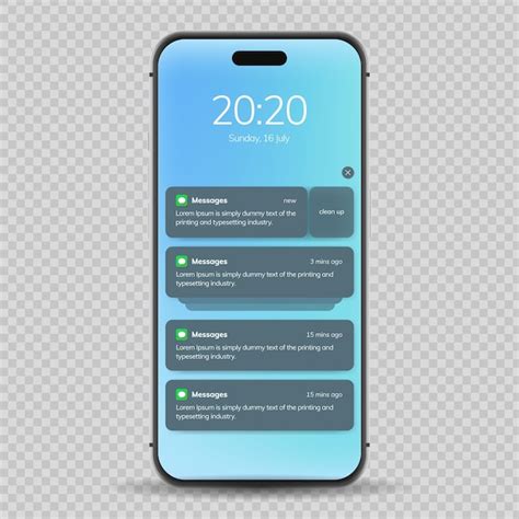 Premium Vector Phone Notification Window Template Smartphone Message Interface On A Light
