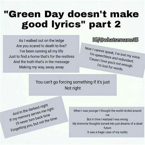Green Day Lyrics Beautiful And Inspiring