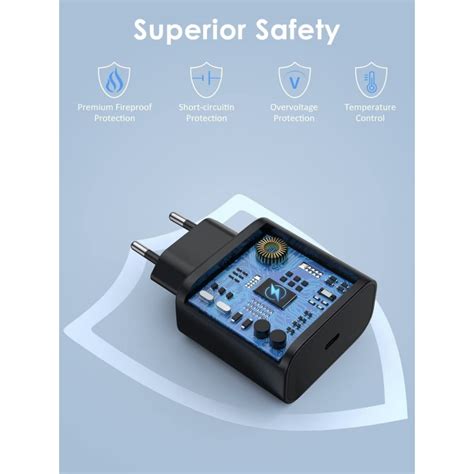 Incarcator Super Fast Charge W Cablu M Compatibil Samsung Si Huawei Negru EMAG Ro