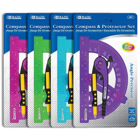 Scale Arm Compass W 2 Wood Pencil And 6 Protractor Set Pala Supply