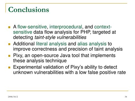 Ppt Pixy A Static Analysis Tool For Detecting Web Application
