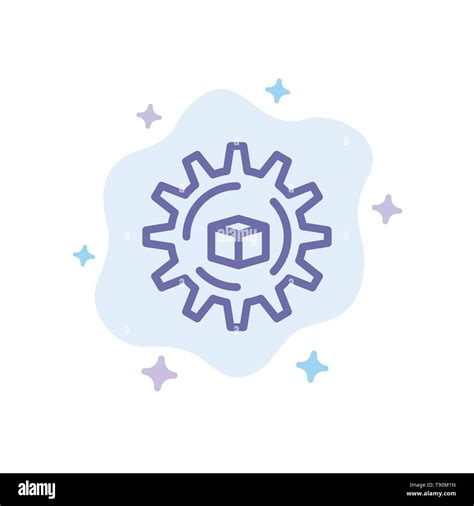 Automated Data Solution Science Blue Icon On Abstract Cloud Background Stock Vector Image