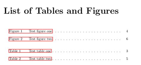 Floats Adding Word Table Before Each Entry In List Of Tables Tex