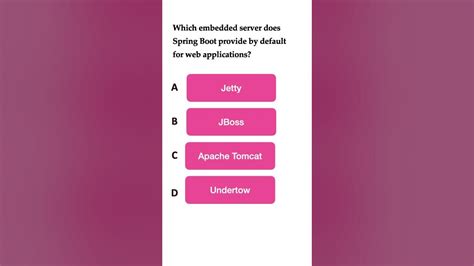 spring boot quiz 3 which embedded server does spring boot provided by