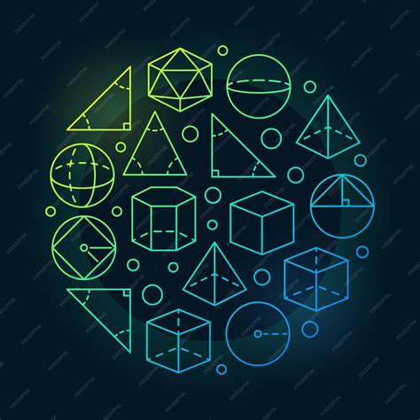 Premium Vector Trigonometry And Geometry Colorful Round Illustration Or Banner