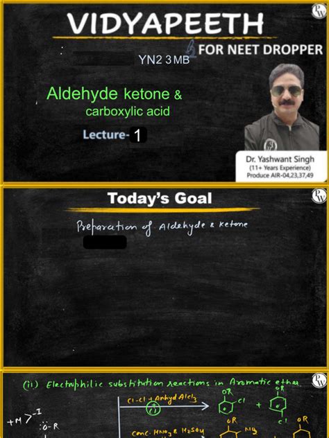 Aldehyde Ketone And Carboxylic Acid 01 Class Notes Yn23mb Pdf