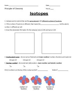 Isotopes Complete Lesson Notes Activity Review Assessment TPT