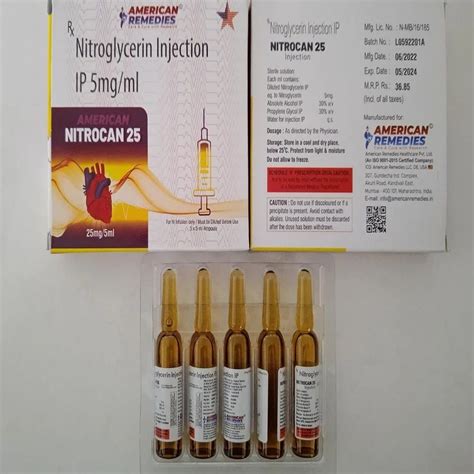 25mg Nitroglycerin Injection Ip At ₹ 100 Piece Allopathic Injection In Nagpur Id 2852151629055