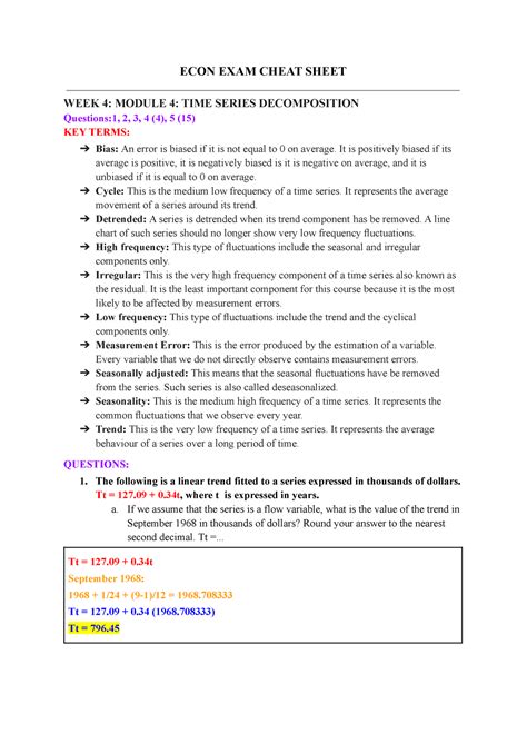 ECON EXAM Cheat Sheet Questions And Answers For All The Quizzes ECON EXAM CHEAT SHEET WEEK