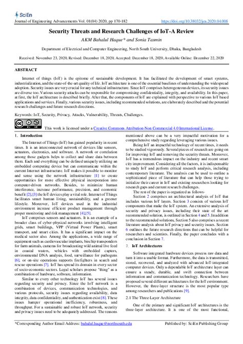 pdf security threats and research challenges of iot a review