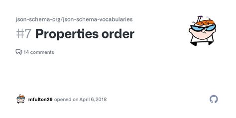 Properties Order · Issue 7 · Json Schema Orgjson Schema Vocabularies · Github