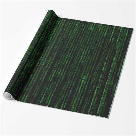 Matrix Code Wrapping Paper Zazzle Coding Matrix Wrapping Paper