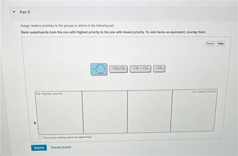 solved assign relative priorities to the groups or atoms in