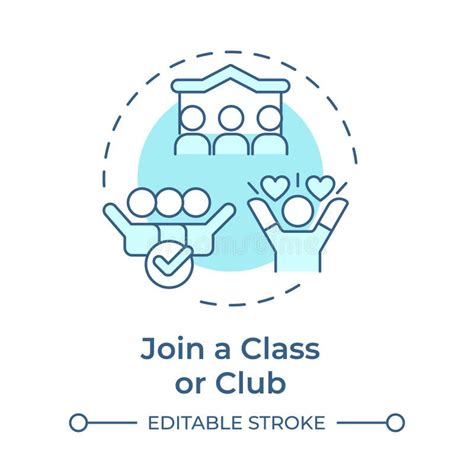 Join Class Club Soft Blue Concept Icon Stock Vector Illustration Of