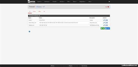 Pfsense 04 01 Firewall Aliases La Maison Bleue