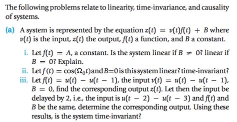 Solved The Following Problems Relate To Linearity Chegg Com