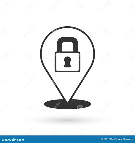 Grey Lock Icon Isolated On White Background Padlock Sign Security