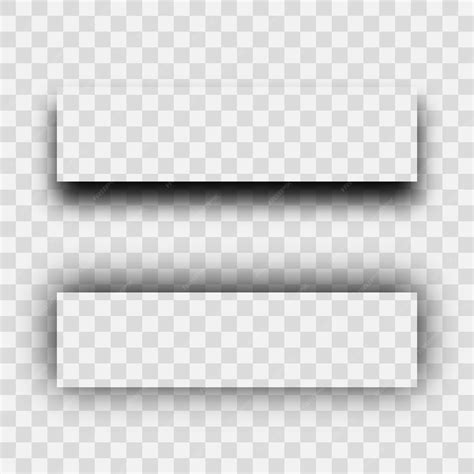 어두운 투명 현실적인 그림자입니다 투명 한 배경에 고립 된 두 개의 사각형 그림자의 집합입니다 벡터 일러스트 레이 션 프리미엄 벡터