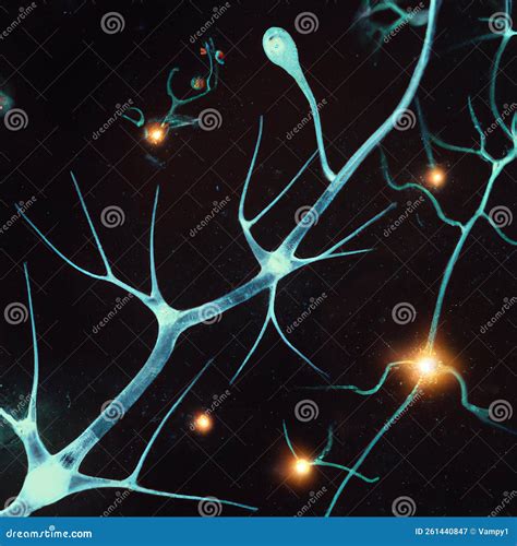 Microscopic View Of Neurons Brain Connections Synapses Stock Illustration Illustration Of