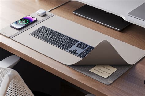 A Desk Mat That Charges Your Phone And Hides Papers Is Perfect For A Tidy Workspace Yanko