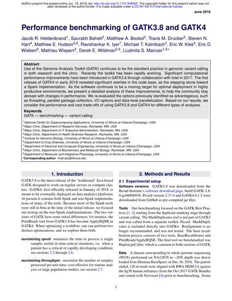 Pdf Performance Benchmarking Of Gatk38 And Gatk4