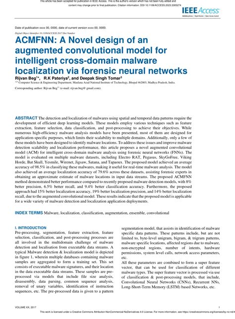 Pdf Acmfnn A Novel Design Of An Augmented Convolutional Model For