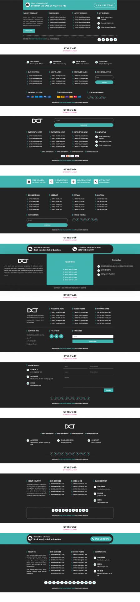 Divi Footer Sections Pack