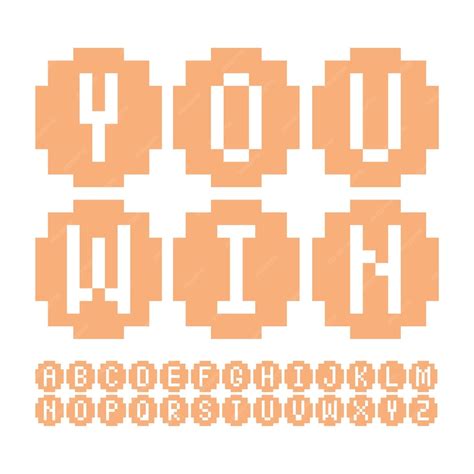 픽셀 아트 부드러운 갈색 글꼴 프레임 프리미엄 벡터