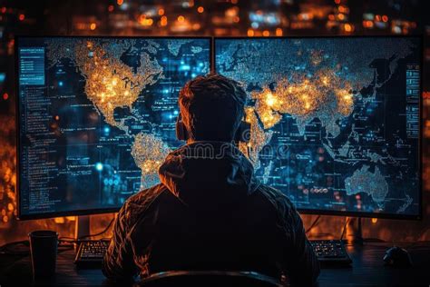 Expert Data Analyst Working Late At Night In A Modern Office