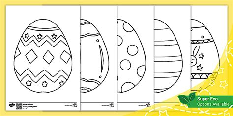 Easter Egg Template Colouring Sheets Easter Eggs Ks1