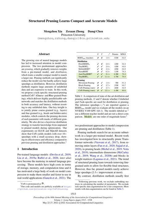 Pdf Structured Pruning Learns Compact And Accurate Models